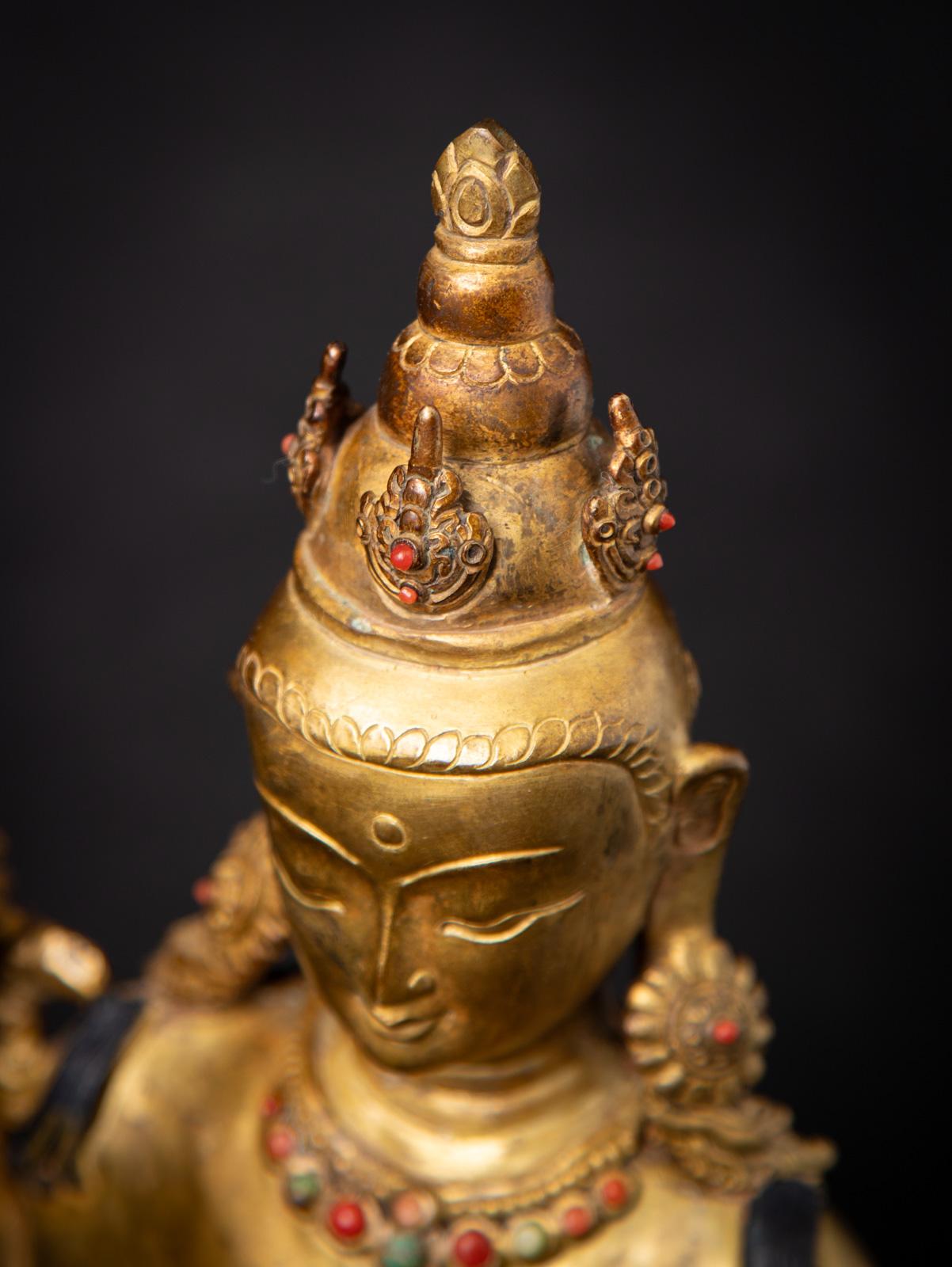 Middle 20th century Old bronze Nepali Lokeshwor Bodhisattva statue from ...