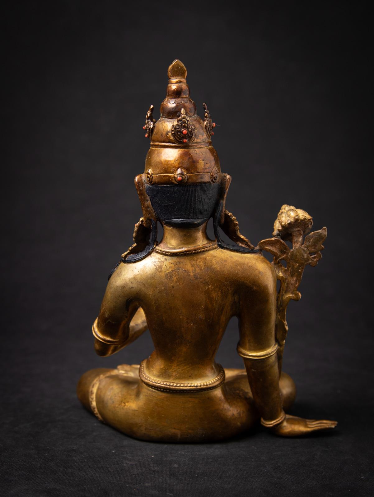Middle 20th century Old bronze Nepali Lokeshwor Bodhisattva statue from ...