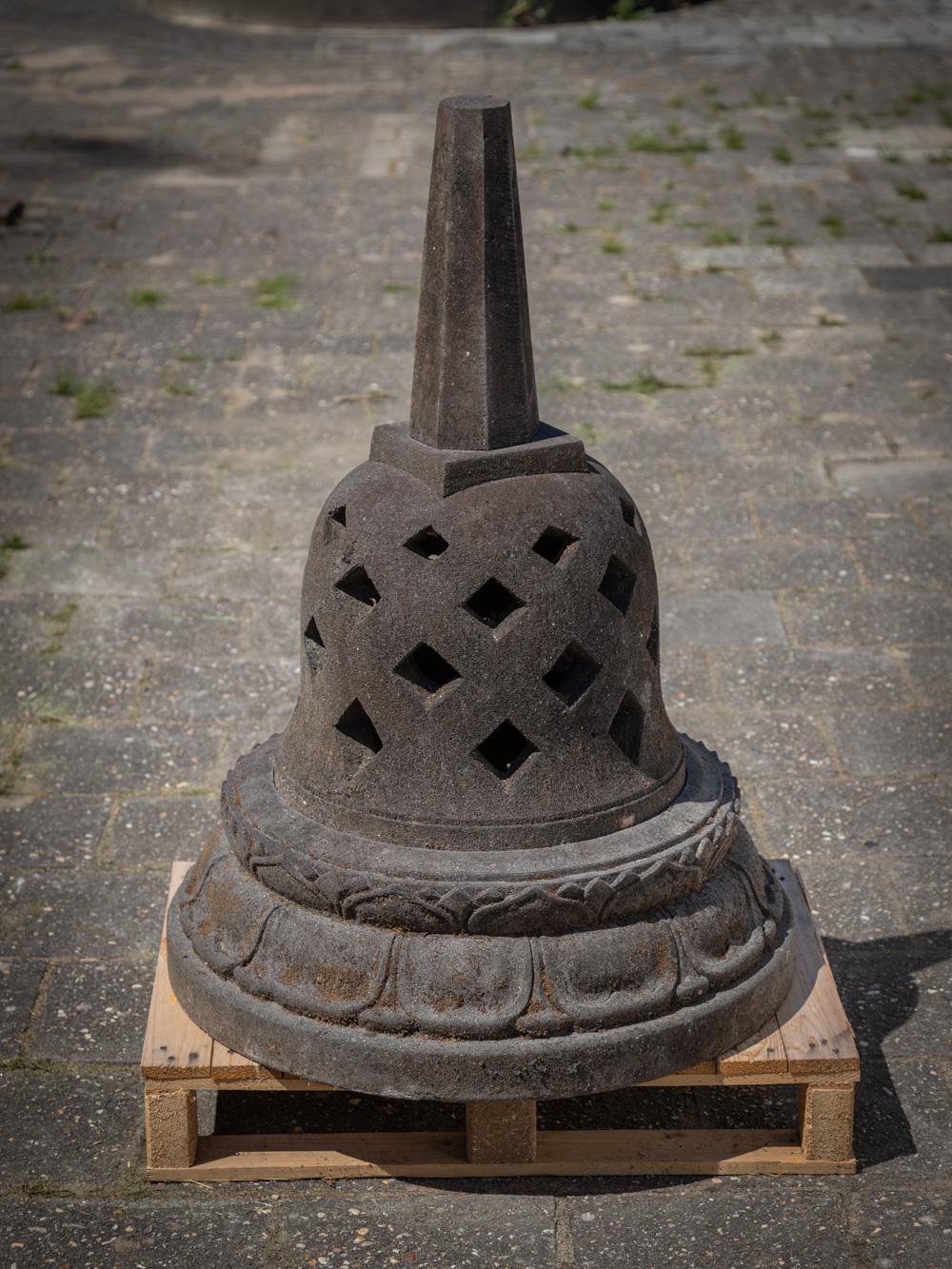 Middle 20th century old lavastone Stupa from Indonesia ...