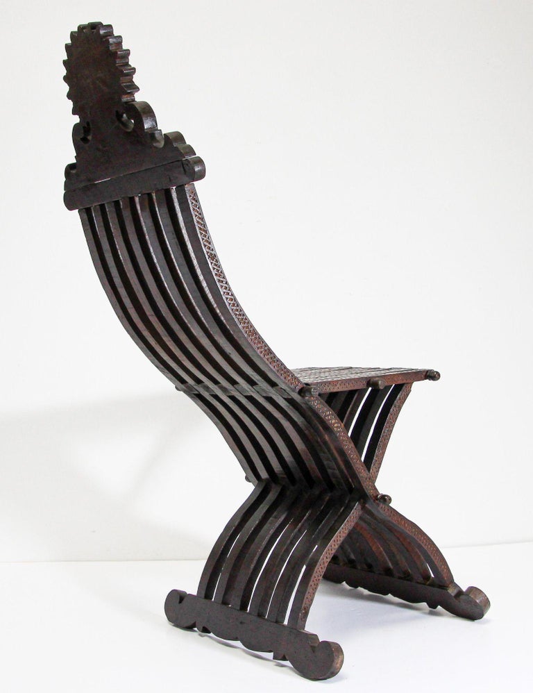 Middle Eastern 19th Century Inlaid Moorish Folding Chair For Sale at ...