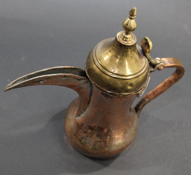 Middle Eastern Arabian Tinned Copper Dallah For Sale at 1stDibs