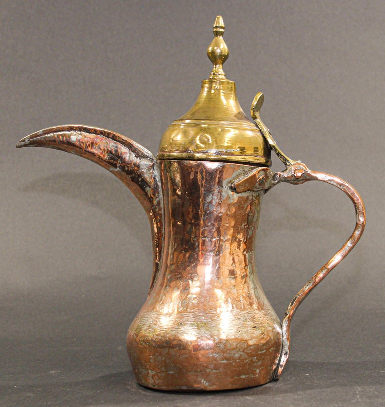 Middle Eastern Arabian Tinned Copper Dallah For Sale at 1stDibs