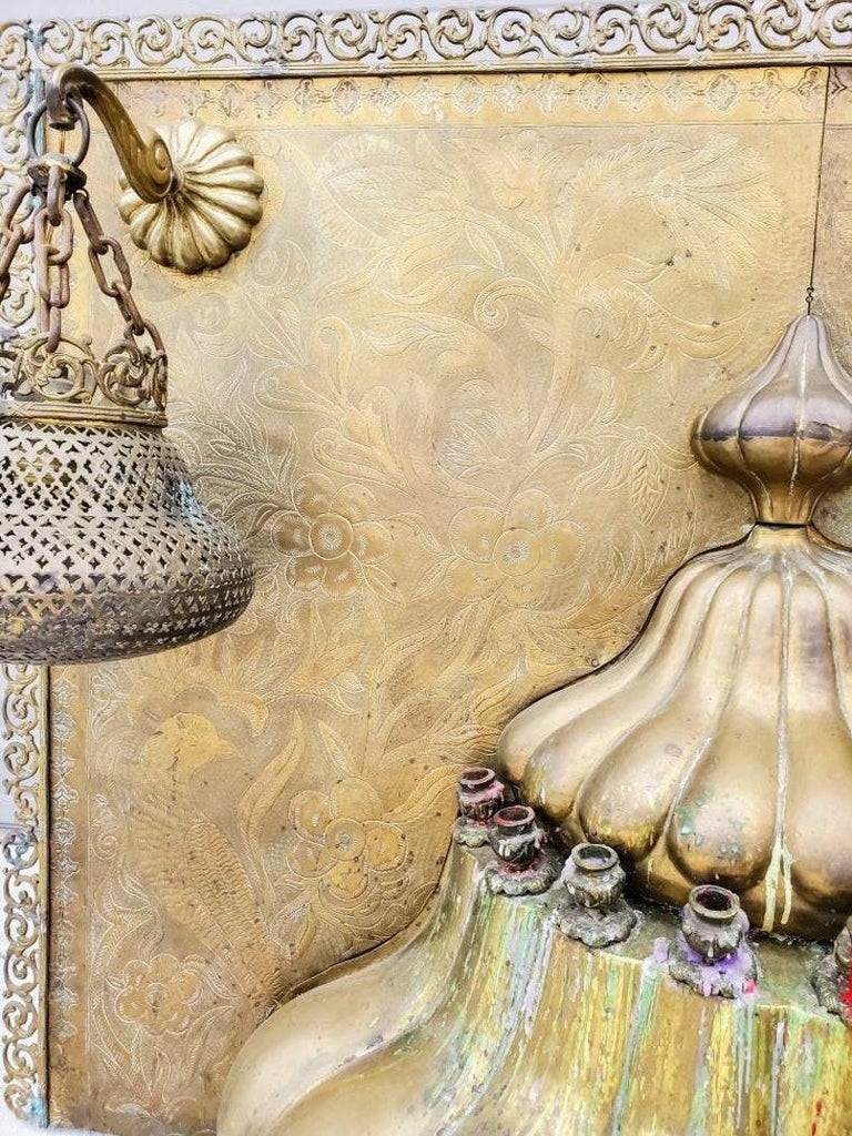 Middle-Eastern Brass and Bronze Temple Shrine Architectural Element ...