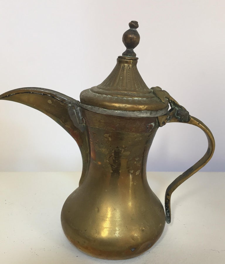 Middle Eastern Dallah Arabic Copper and Brass Coffee Pot For Sale at ...