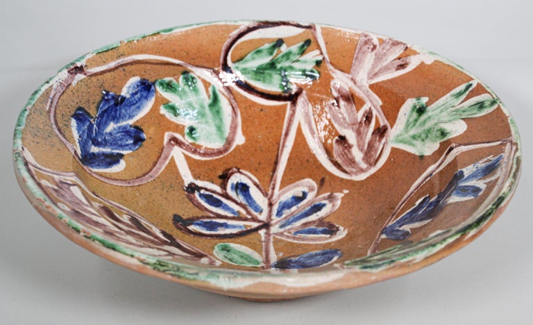 Moorish Spanish Pottery Glazed Talavera Bowl at 1stDibs