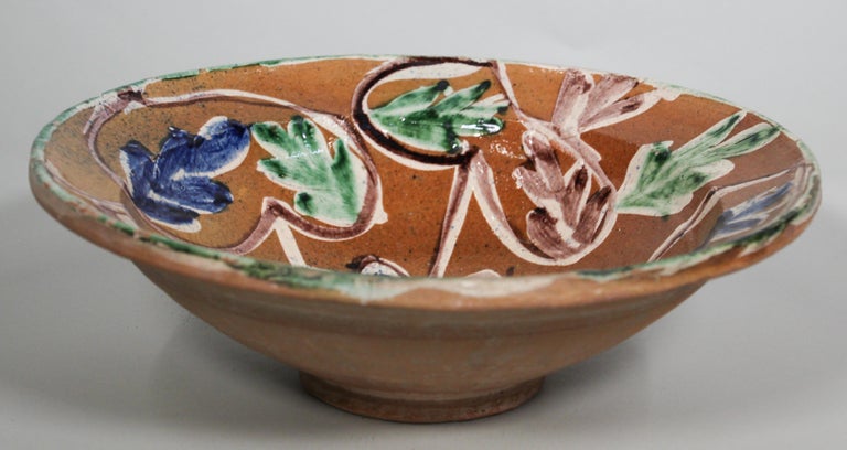 Moorish Spanish Pottery Glazed Talavera Bowl at 1stDibs