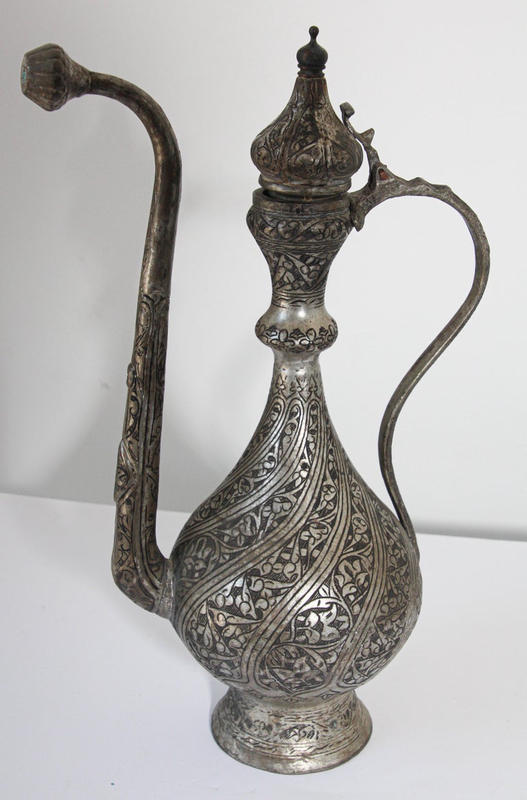 Middle Eastern Islamic Turkish Ottoman Tinned Copper Ewer For Sale at ...