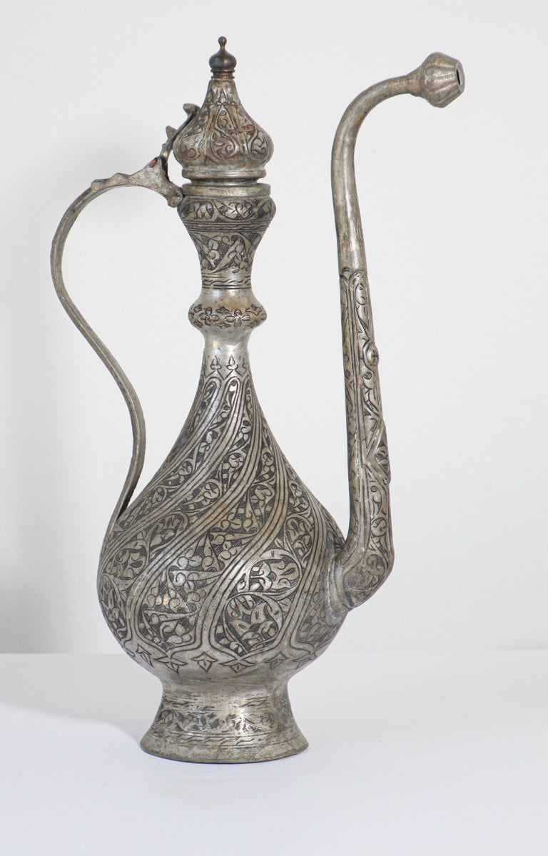 Middle Eastern Islamic Turkish Ottoman Tinned Copper Ewer For Sale at ...