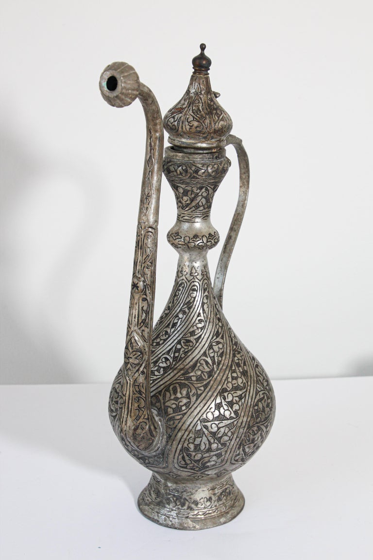 Middle Eastern Islamic Turkish Ottoman Tinned Copper Ewer For Sale at ...