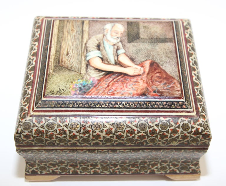 Middle Eastern Micro Mosaic Handcrafted Box For Sale at 1stDibs