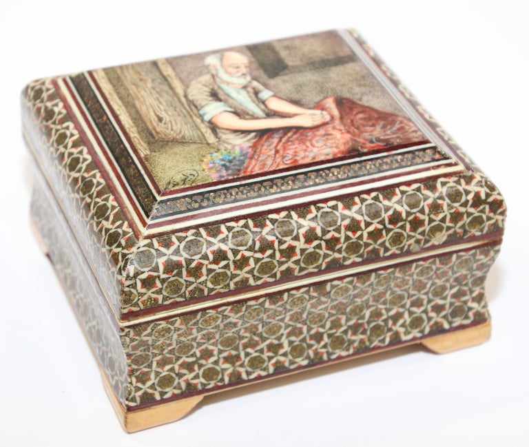 Middle Eastern Micro Mosaic Handcrafted Box For Sale at 1stDibs