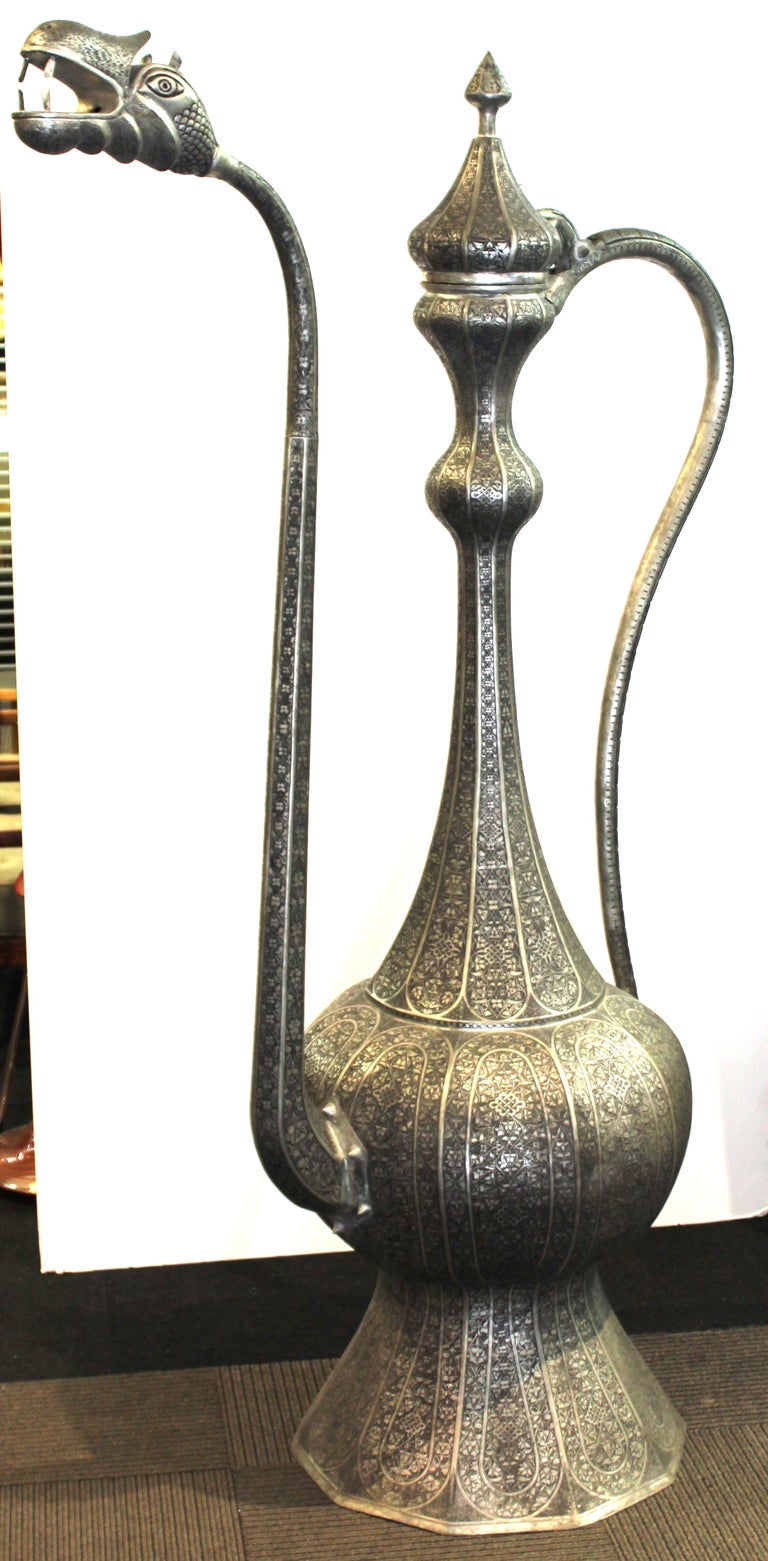 Middle-Eastern Monumental Metal Ewers at 1stDibs