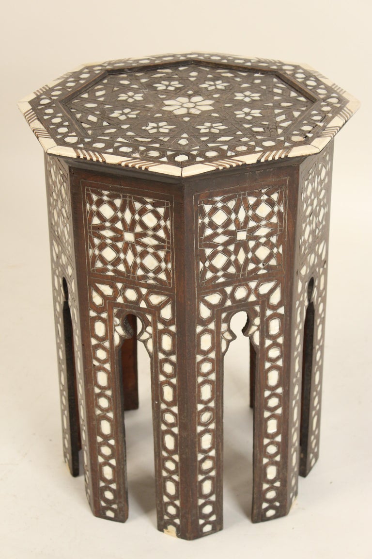 Middle Eastern Mother of Pearl Inlaid Side Table at 1stDibs