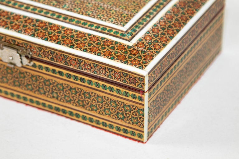 Middle Eastern Persian Micro Mosaic Khatam Inlaid Jewelry Box For Sale ...