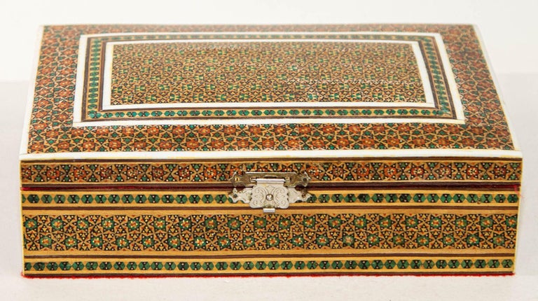 Middle Eastern Persian Micro Mosaic Khatam Inlaid Jewelry Box For Sale ...