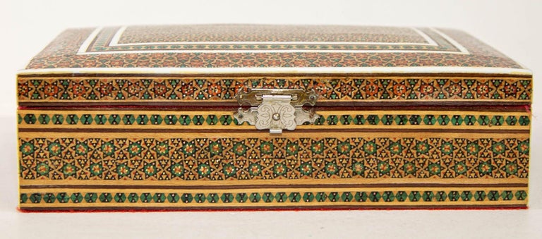 Middle Eastern Persian Micro Mosaic Khatam Inlaid Jewelry Box For Sale ...