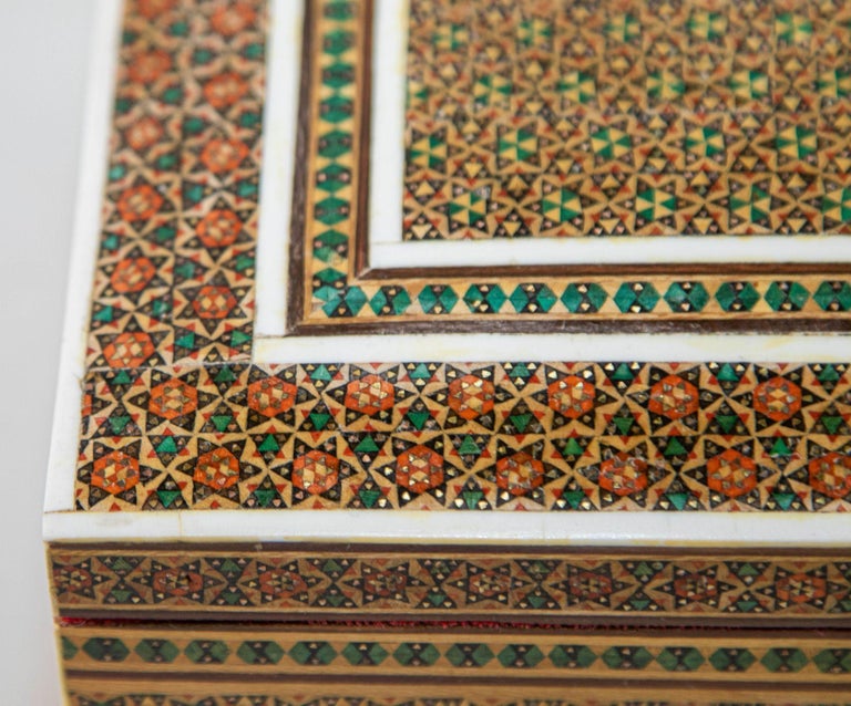 Middle Eastern Persian Micro Mosaic Khatam Inlaid Jewelry Box For Sale ...