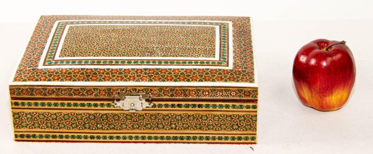 Middle Eastern Persian Micro Mosaic Khatam Inlaid Jewelry Box For Sale ...