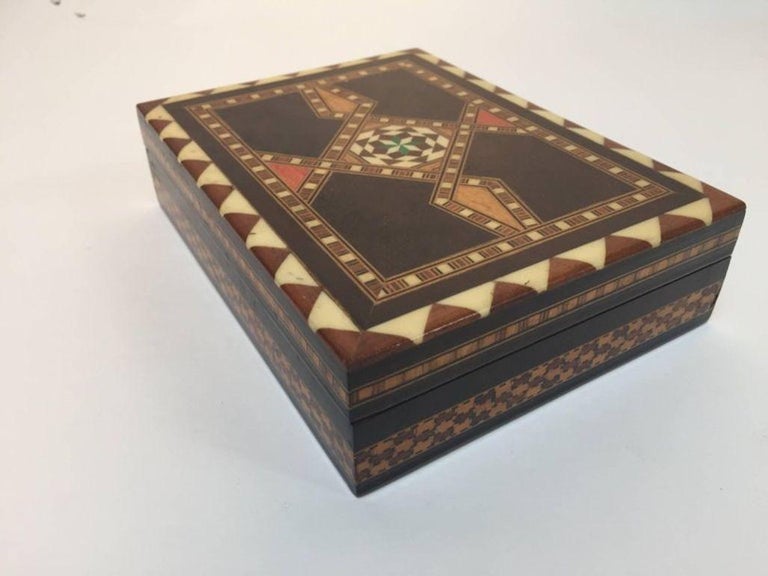 Middle Eastern Syrian Inlaid Marquetry Mosaic Box For Sale at 1stDibs