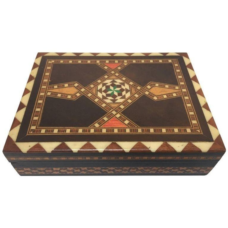 Middle Eastern Syrian Inlaid Marquetry Mosaic Box For Sale at 1stDibs