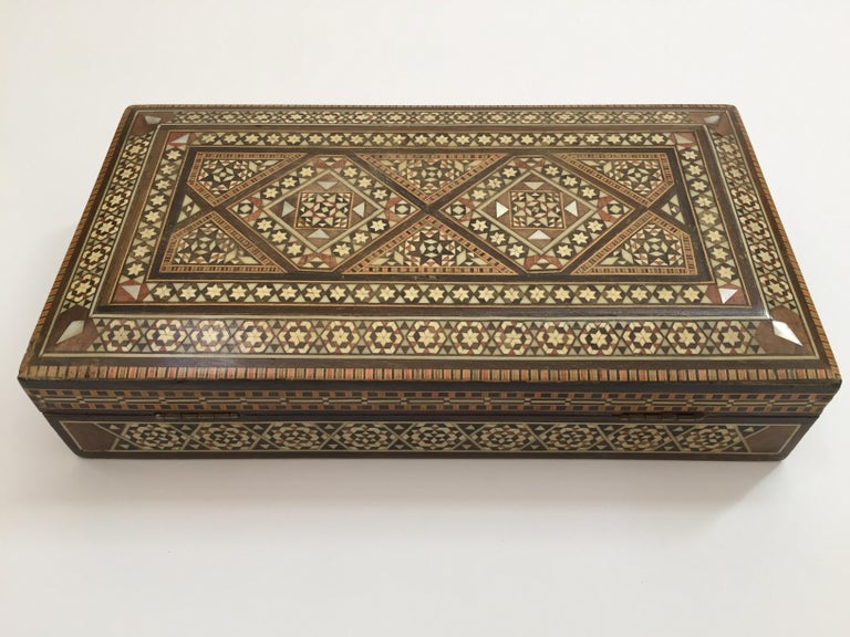 Middle Eastern Syrian Micro Mosaic Khatam Inlaid Jewelry Box at 1stDibs