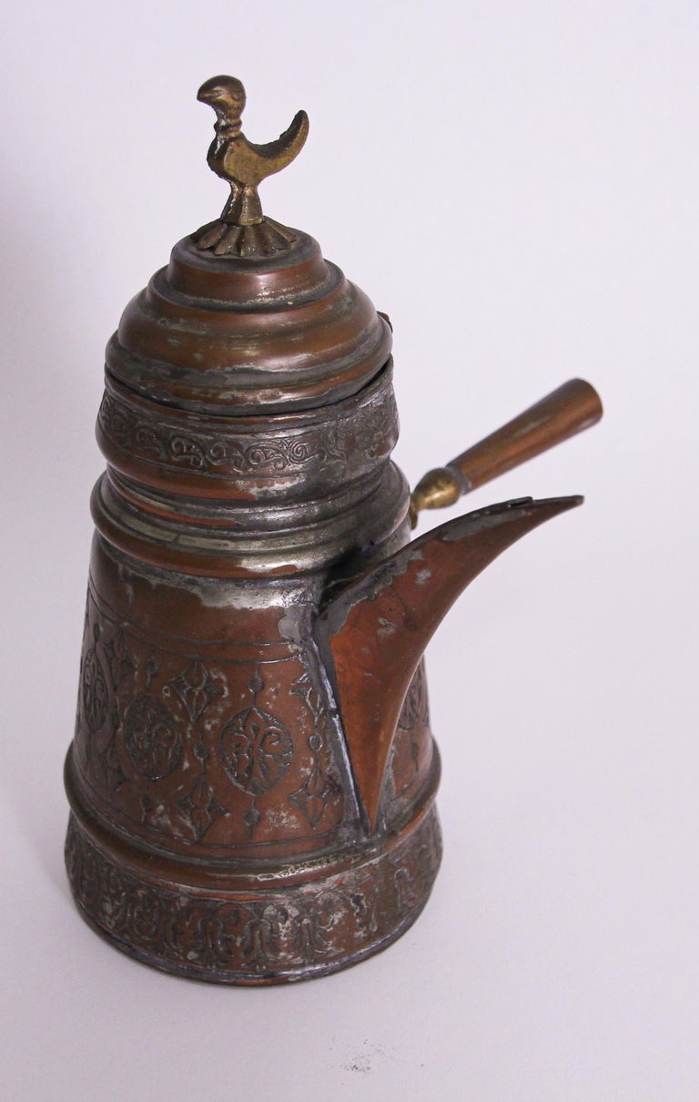 Middle Eastern Turkish Arabic Copper Dallah Coffee Pot For Sale at 1stDibs