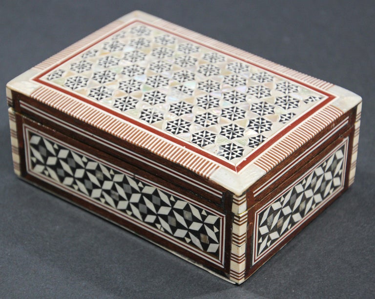 Middle Eastern White Mosaic Moorish Box For Sale at 1stDibs
