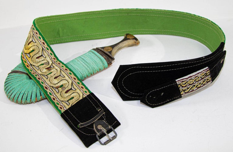 Middle Eastern Yemeni Jambiya Arabic Dagger with Belt For Sale at 1stDibs