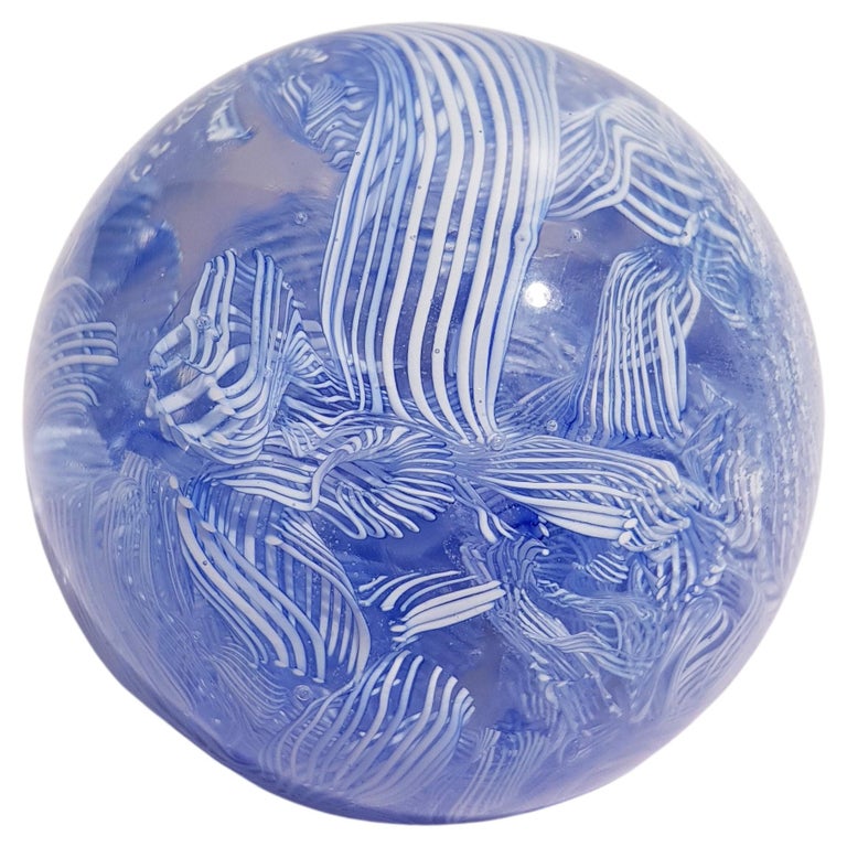 Middle of Century Murano Glass Lattice Paperweight For Sale at 1stDibs