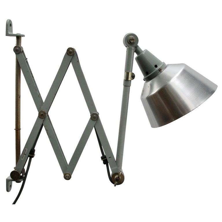 Midgard Curt Fischer Vintage Industrial Wall Scissor Work Lights at 1stDibs
