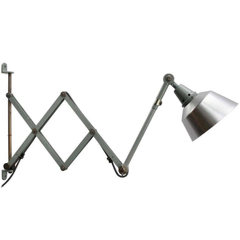 Midgard Curt Fischer Vintage Industrial Wall Scissor Work Lights at 1stDibs