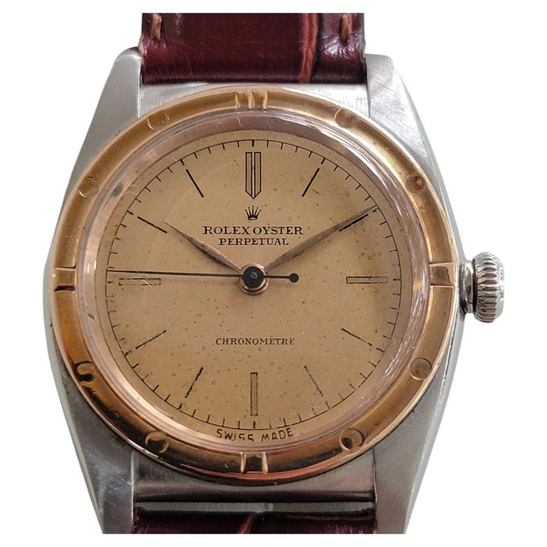 Midsize Rolex Oyster Perpetual 2940 18k Rose Gold SS Automatic 1940s ...