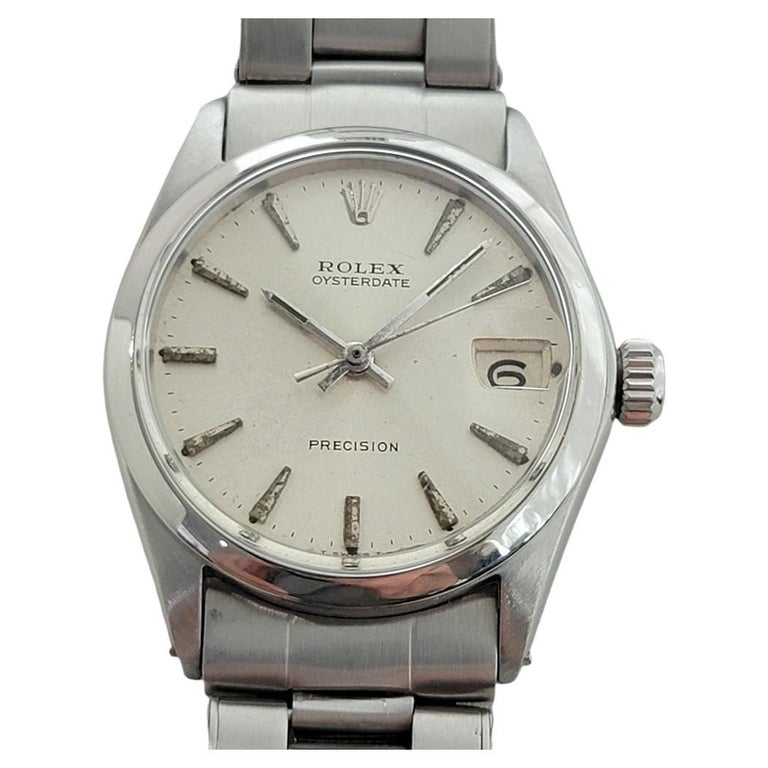 Midsize Rolex Oysterdate Precision 6466 Manual Wind w Box 1960s Vintage ...