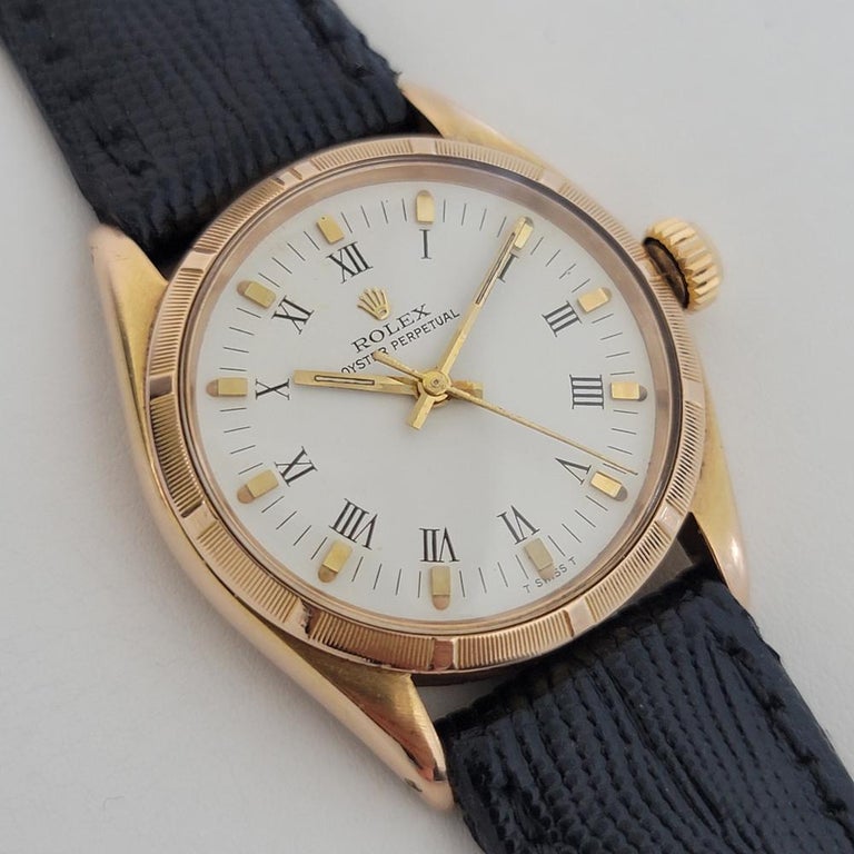 Midsize Rolex Oyster Perpetual 6549 18k Rose Gold Automatic 1950s ...