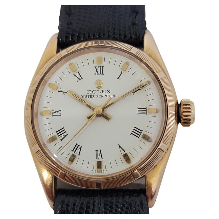 Midsize Rolex Oyster Perpetual 6549 18k Rose Gold Automatic 1950s ...