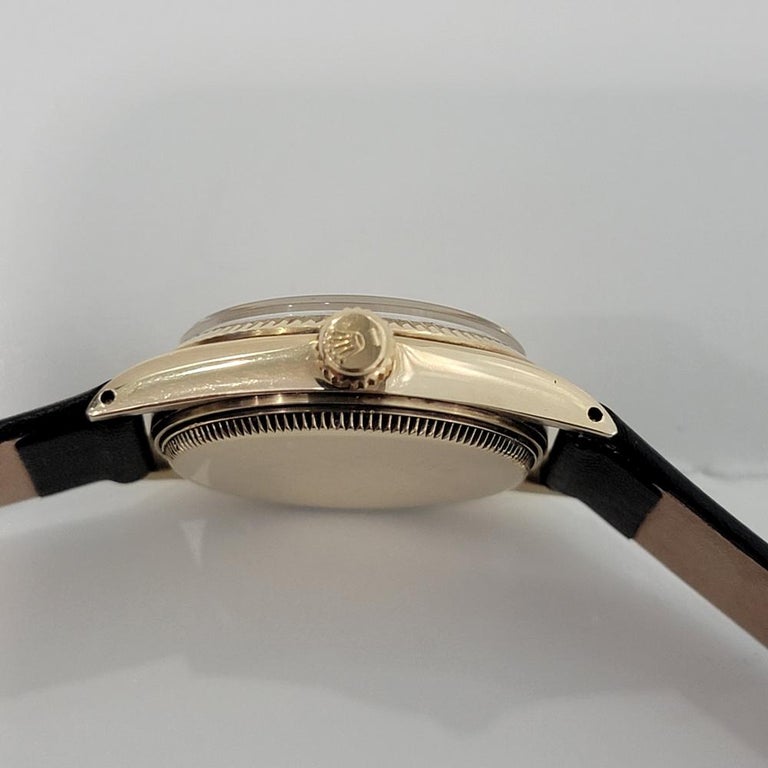 Midsize Rolex Oyster Perpetual 6551 14k Gold Automatic 1960s Vintage ...