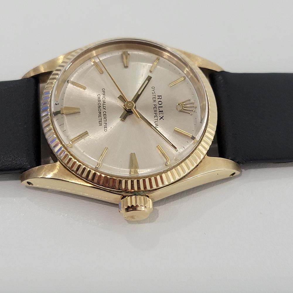 Midsize Rolex Oyster Perpetual 6551 14k Gold Automatic 1960s Vintage ...
