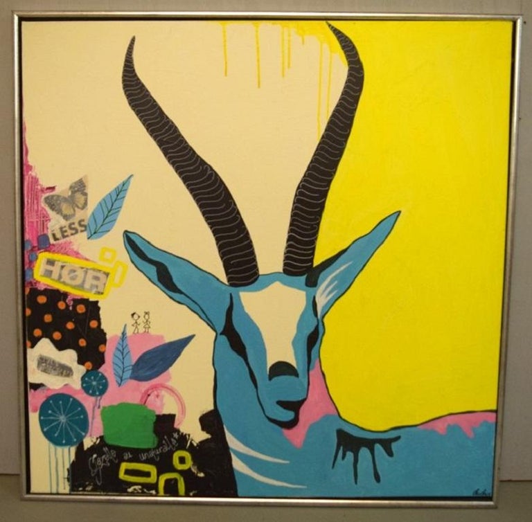Mie Majgaard, Danish Artist, Mixed Media on Canvas, "Gazelle", 2013 For ...