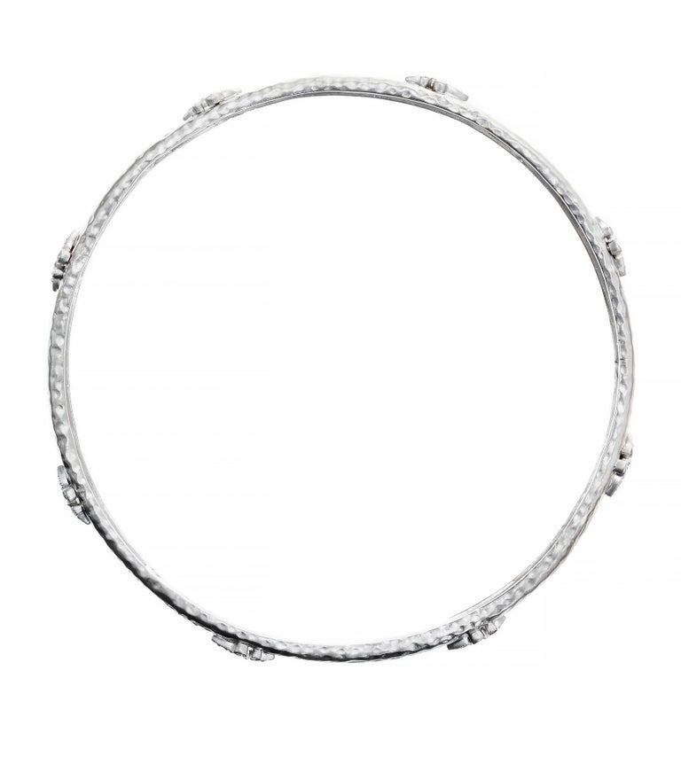 Miera T .8 Carat Diamond White Gold Slip on Bangle Bracelet For Sale at ...