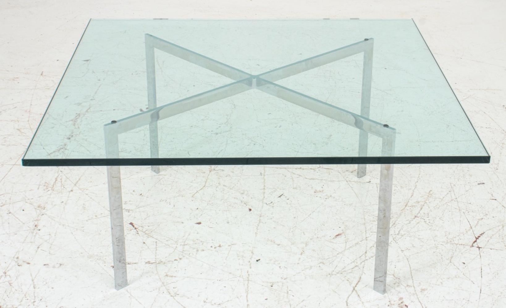 Mies van der Rohe Barcelona Glass Top Table For Sale at 1stDibs