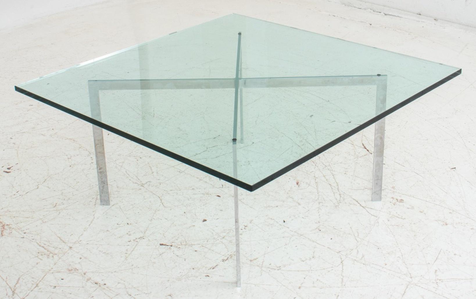 Mies van der Rohe Barcelona Glass Top Table For Sale at 1stDibs