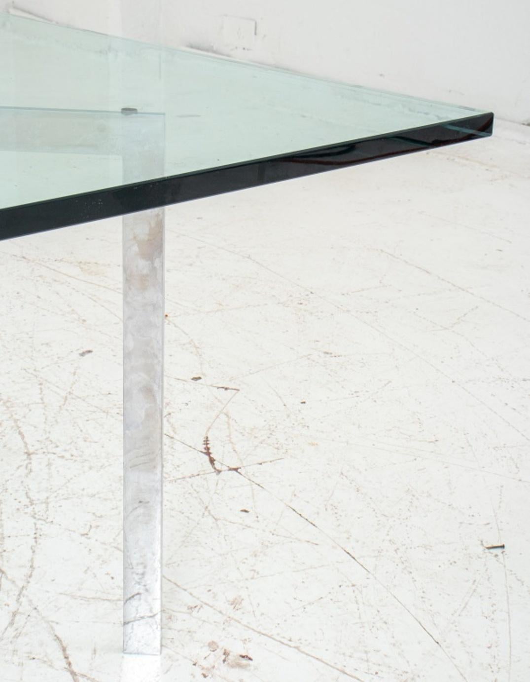Mies van der Rohe Barcelona Glass Top Table For Sale at 1stDibs