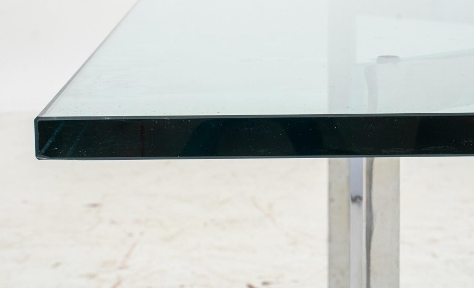 Mies van der Rohe Barcelona Glass Top Table For Sale at 1stDibs