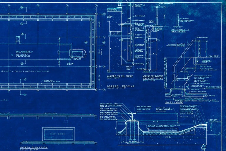 Mies van der Rohe Blueprint, 4000 N. Charles Baltimore, Md, Roof and ...
