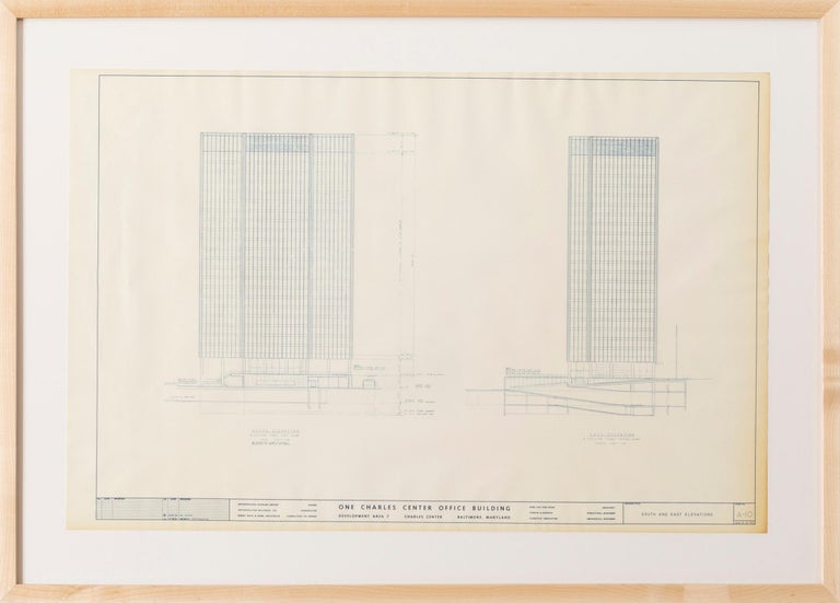 Mies van der Rohe Blueprint, One Charles Center, Baltimore 1961 ...