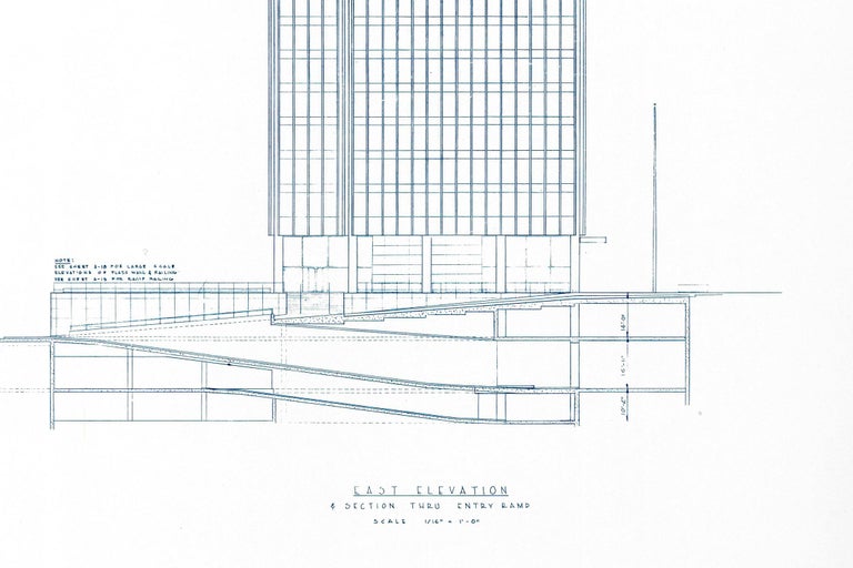 Mies van der Rohe Blueprint, One Charles Center, Baltimore 1961 ...