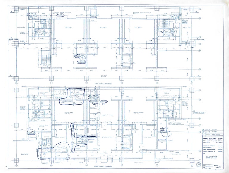 Mies van der Rohe Blueprint, One Illinois Center 111 E. Wacker Chicago ...
