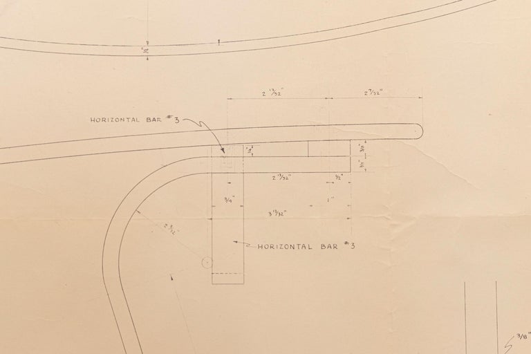 Mies van der Rohe Design Drawing, Tugendhat Chair For Sale at 1stDibs