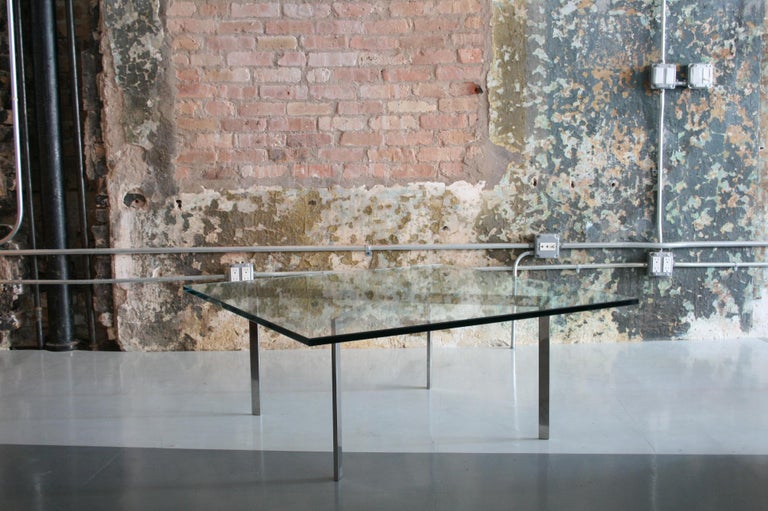 Mies Van Der Rohe for Knoll Glass and Chrome Coffee Table at 1stDibs ...