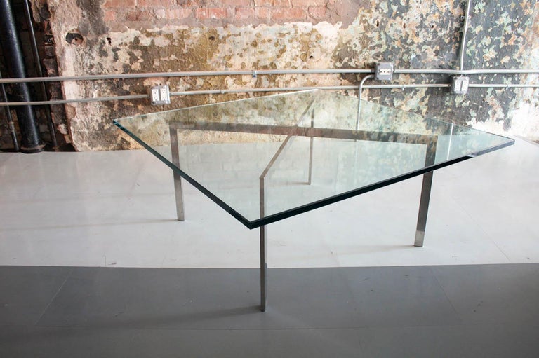 Mies Van Der Rohe for Knoll Glass and Chrome Coffee Table at 1stDibs ...